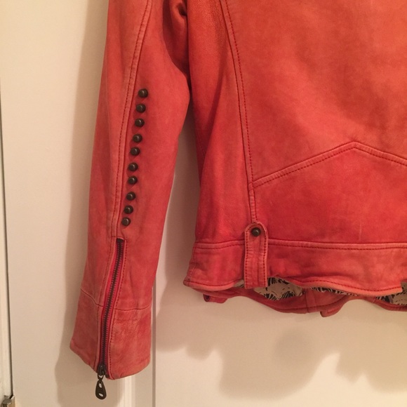 Doma | Jackets & Coats | Doma Bike Leather Jacket In Distressed Orange ...